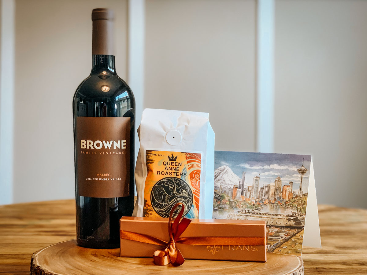 Coffee, Chocolate & Wine Tour Indulgence Gift Box | Show Me Seattle